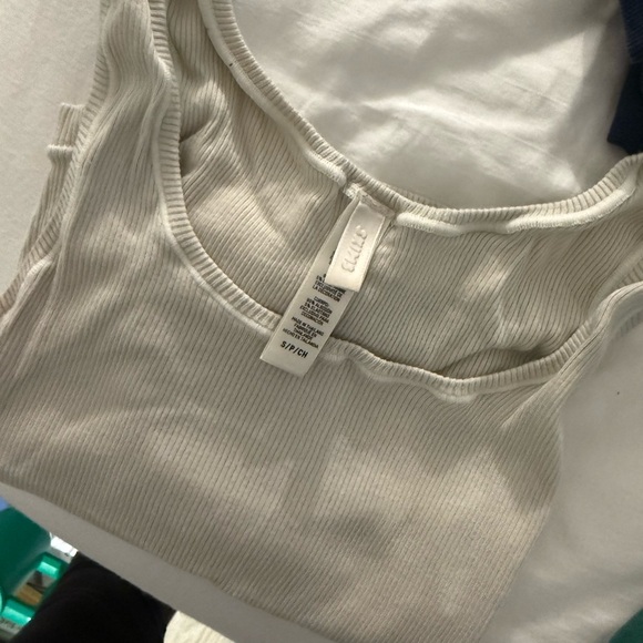 SKIMS | Tops | Skims Cropped White Ribbed Tank Top | Poshmark